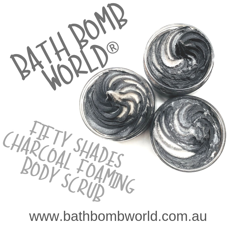 Bath Bomb World® Fifty Shades Charcoal Foaming Body Scrub Recipe – Bath ...